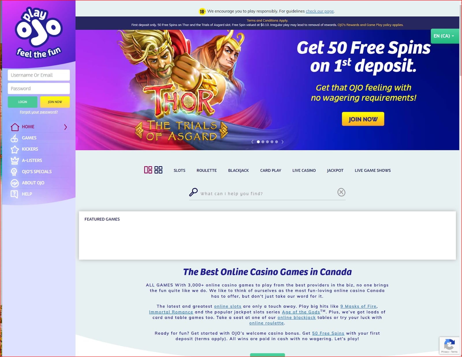 PlayOJO Casino Canada Review (2026) Exclusive Kicker Codes